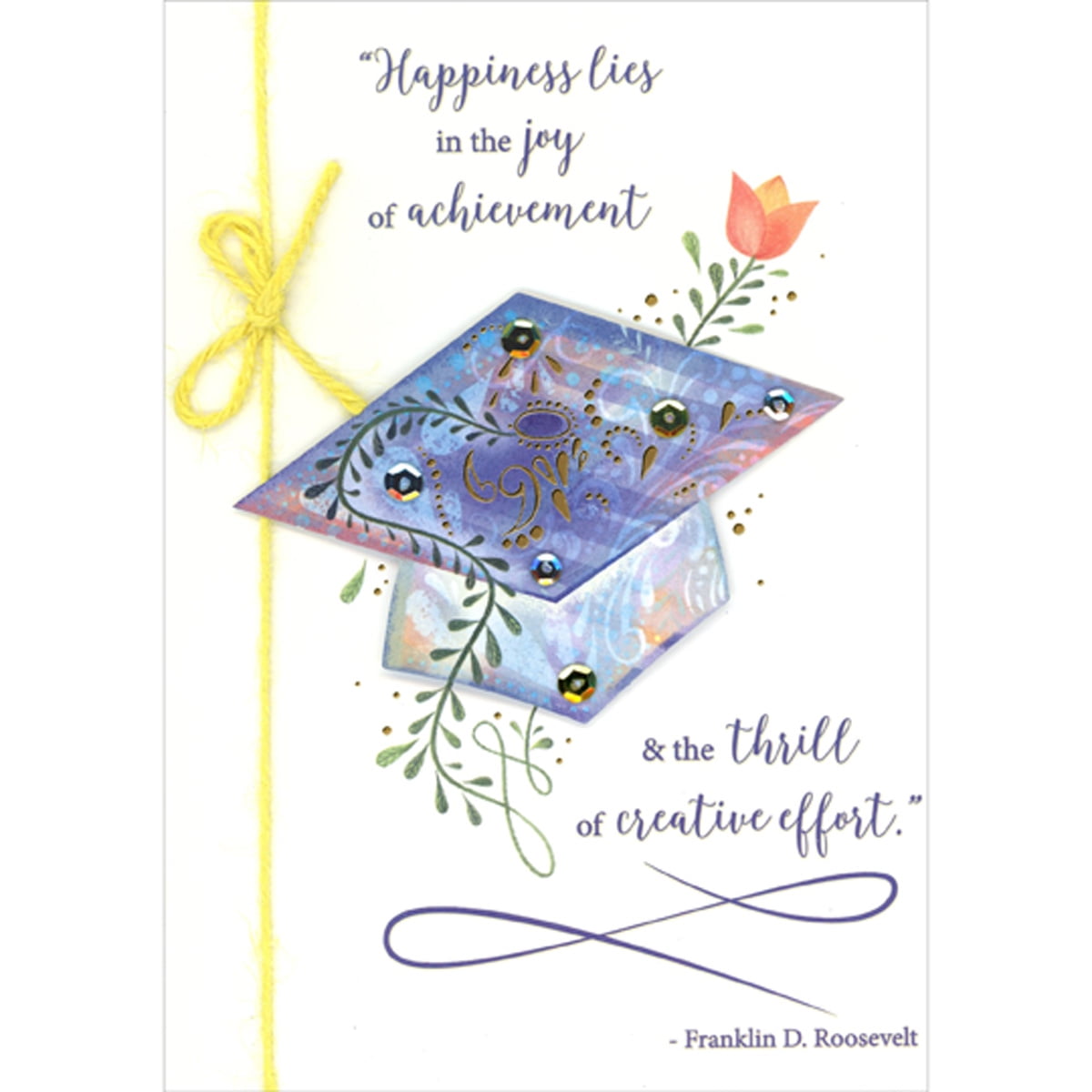 Designer Greetings Happiness Lies in the Joy of Achievement: 3D Cap and ...