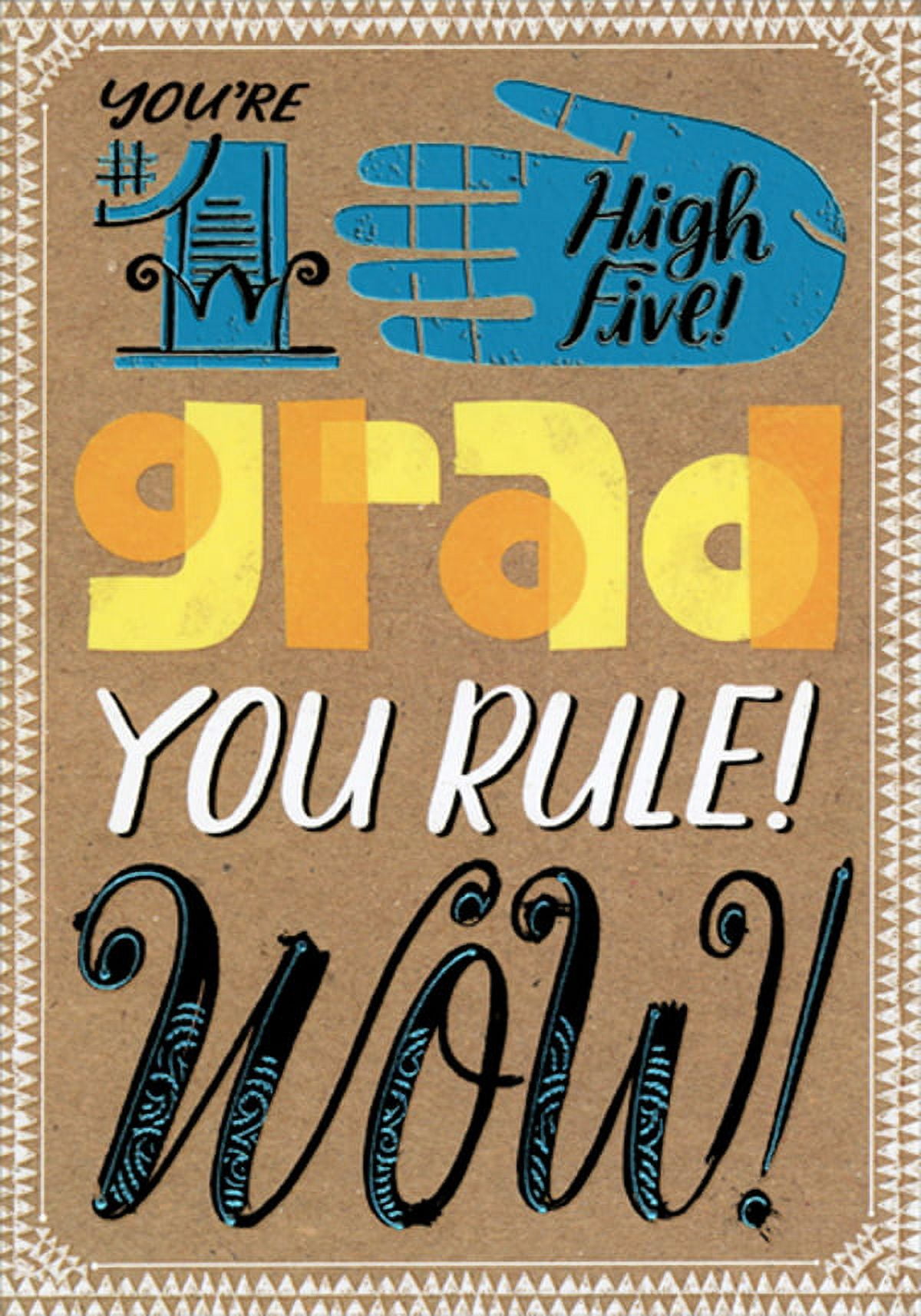 Designer Greetings High Five : Blue Foil Hand Middle School Graduation ...