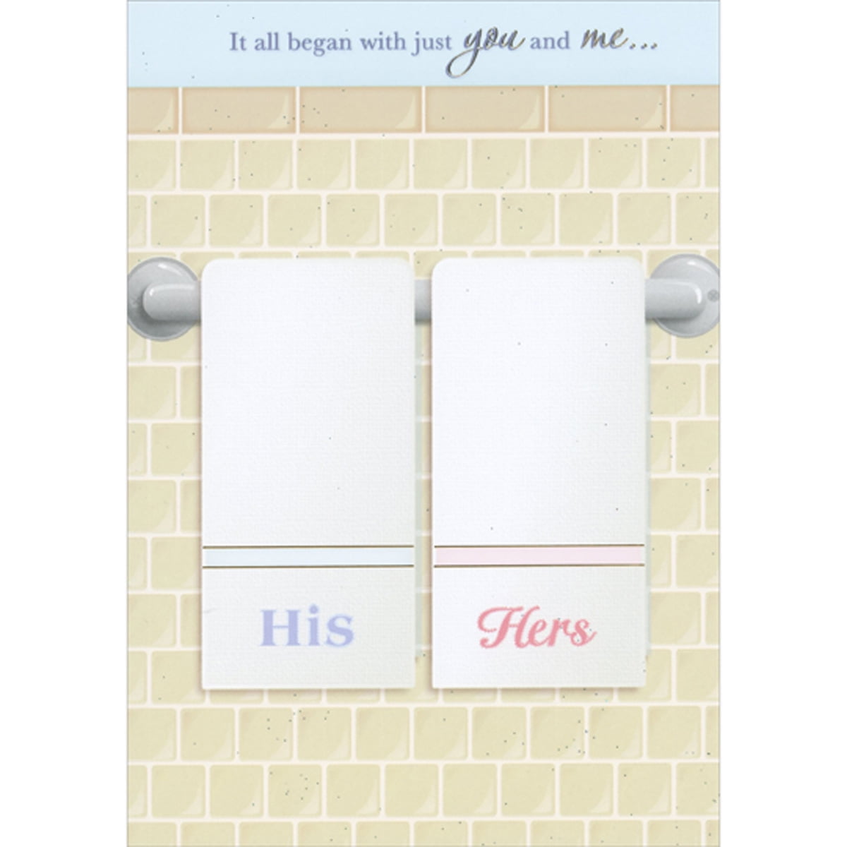 Designer Greetings His and Her Towels on Towel Bar: It All Began with ...