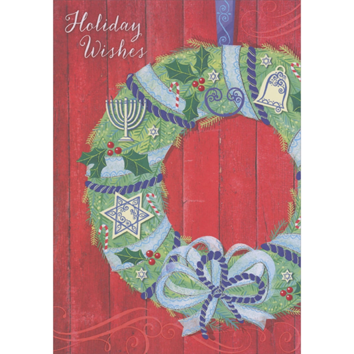 Designer Greetings Holiday Wishes: Hanukkah and Christmas Symbols on ...