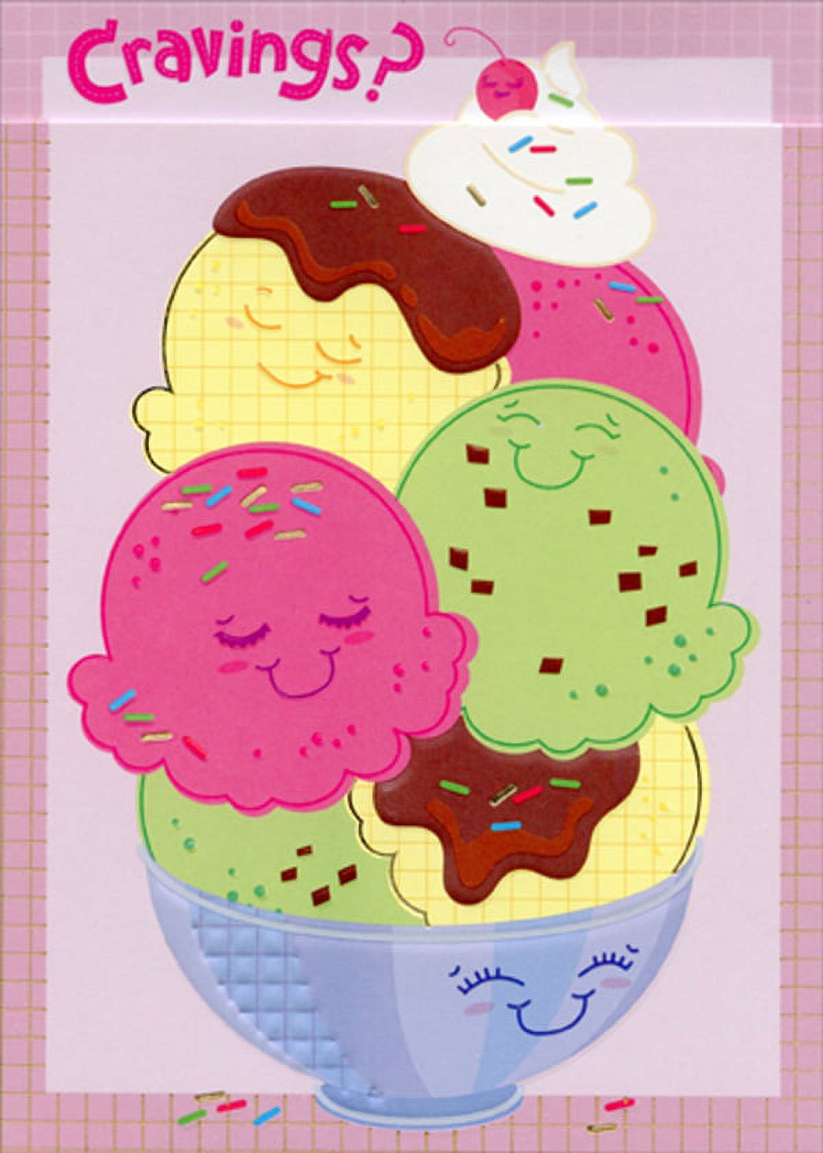 Designer Greetings Ice Cream Cravings Funny / Humorous Tri-Fold Mom-to ...
