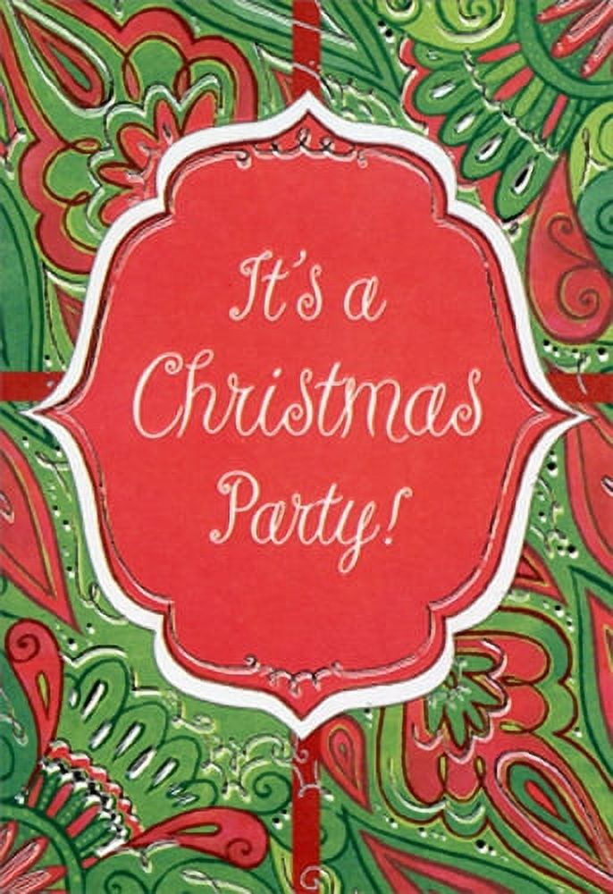 Designer Greetings It's A Christmas Party: Green and Red - Package of 8 ...