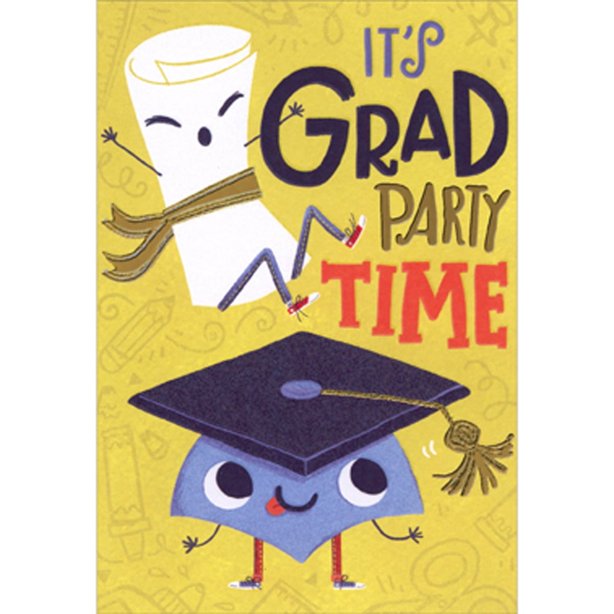 Designer Greetings It's Grad Party Time: Cute Smiley Face Diploma and ...