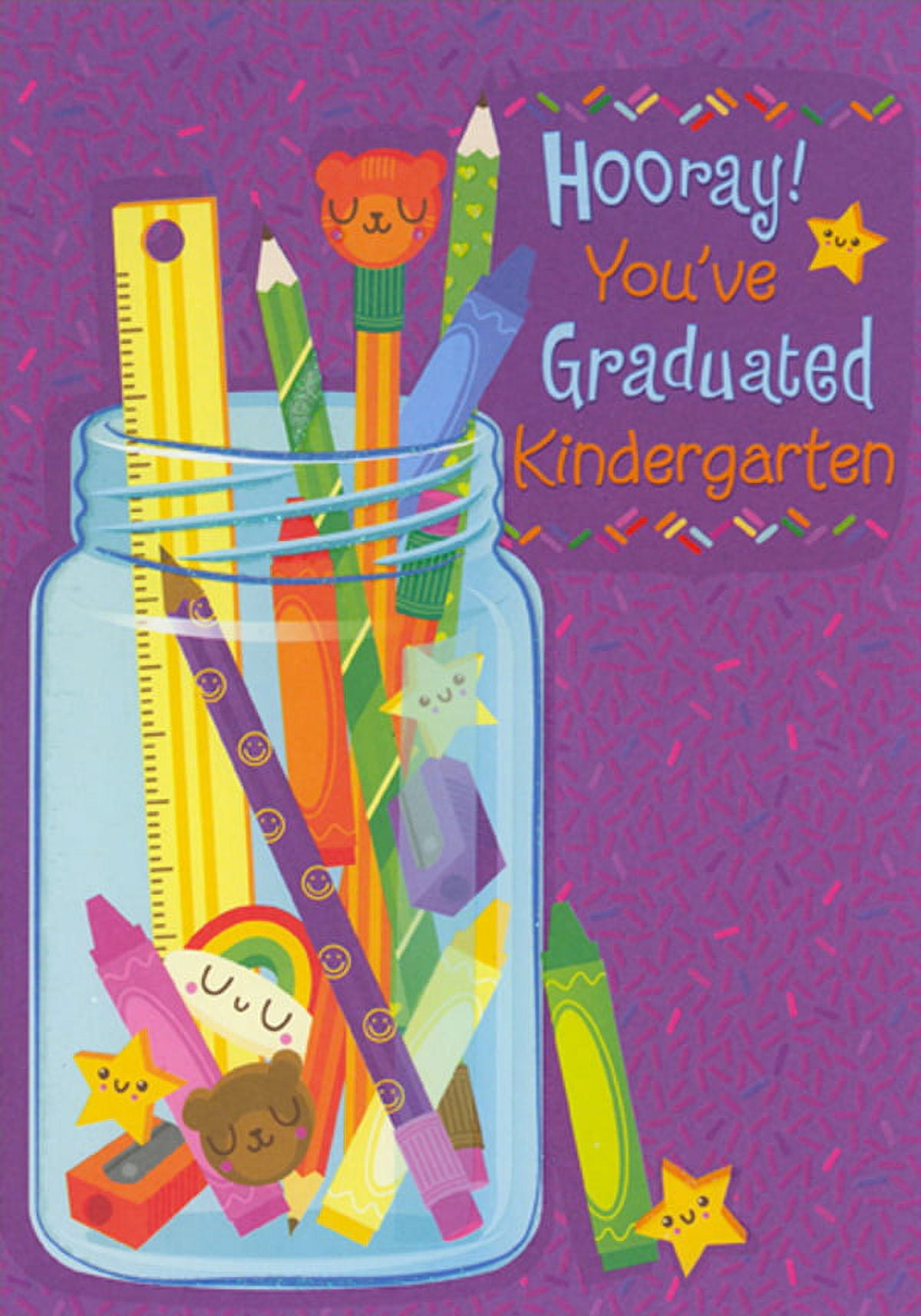 Designer Greetings Kindergarten Graduation Congratulations Card, White ...