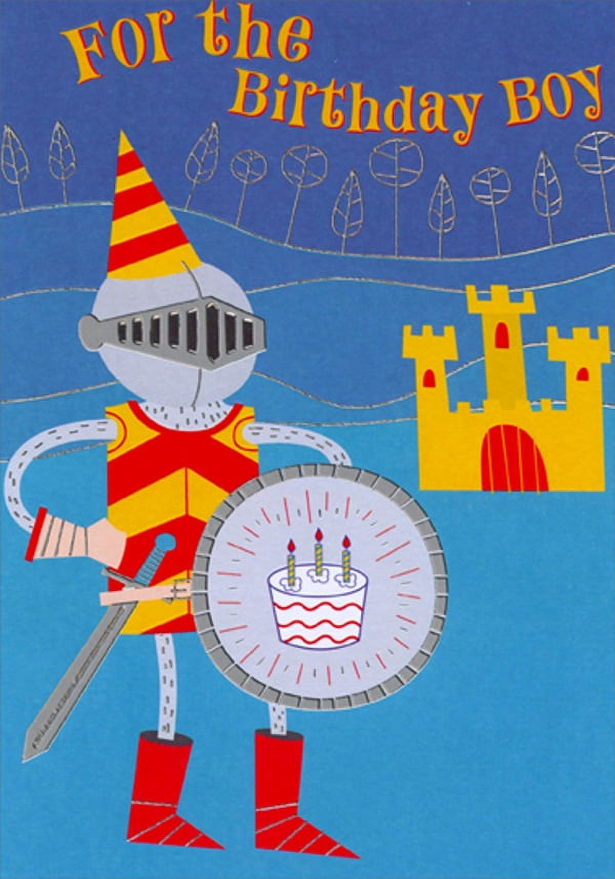 Designer Greetings Knight with Birthday Cake Shield Juvenile : Kids ...