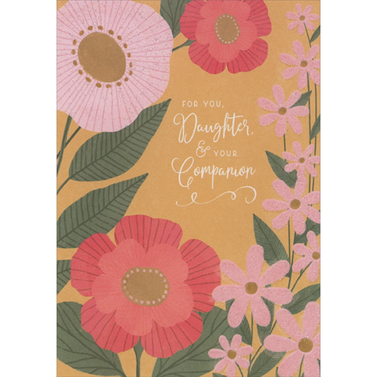 Designer Greetings Large Pink and Light Red Flowers and Border of Small ...