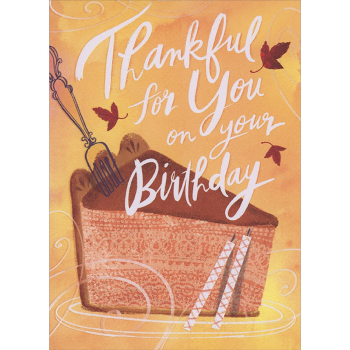 Designer Greetings Large Slice of Birthday Pie and Two Candles ...