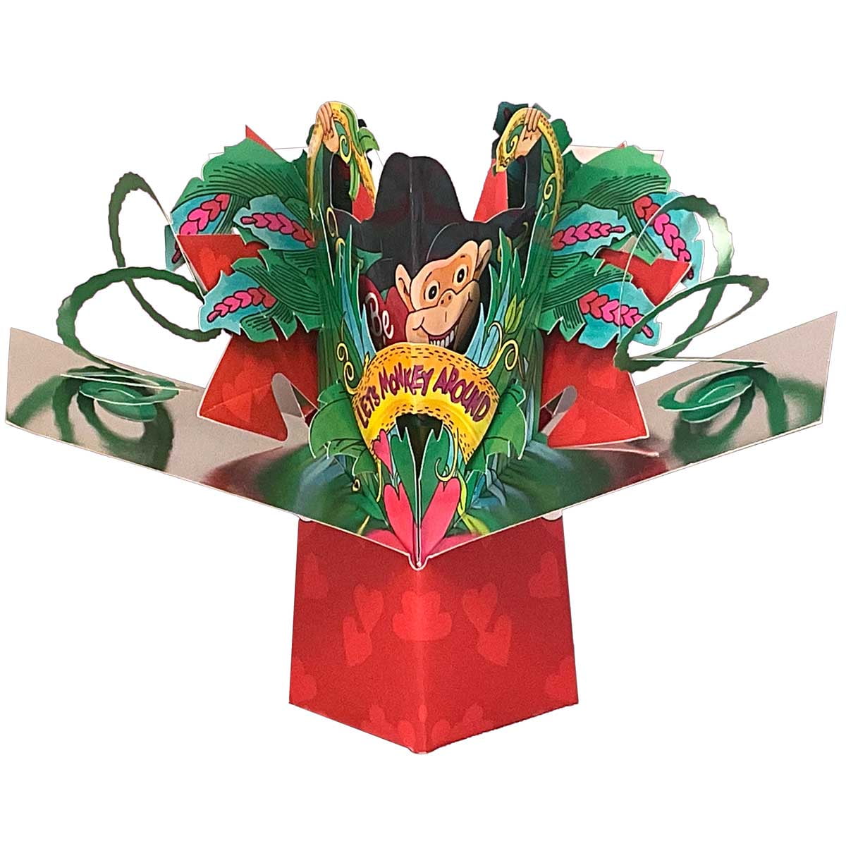 Designer Greetings Let's Monkey Around 3D Pop Up Paper Sculpture Funny ...