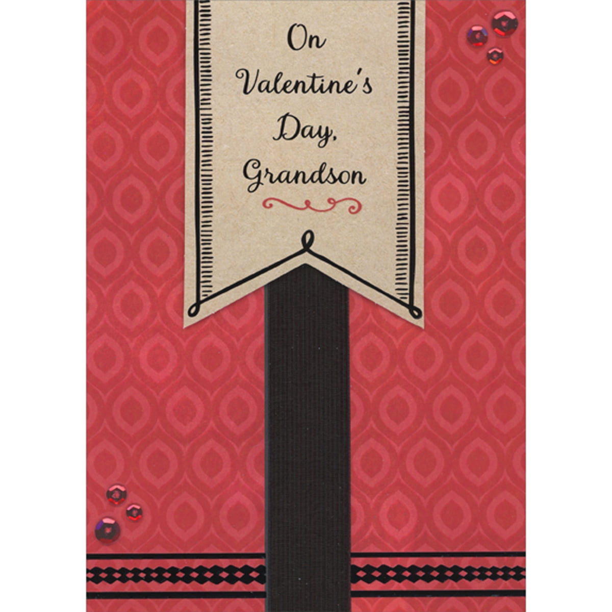 Designer Greetings Light Brown 3D Die Cut Banner Over Black Ribbon and ...