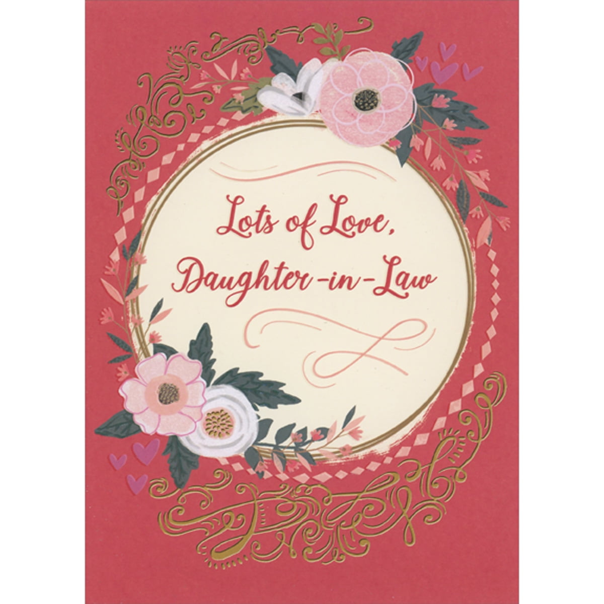 Designer Greetings Lots of Love Circle Banner: Flowers, Diamonds, Gold ...
