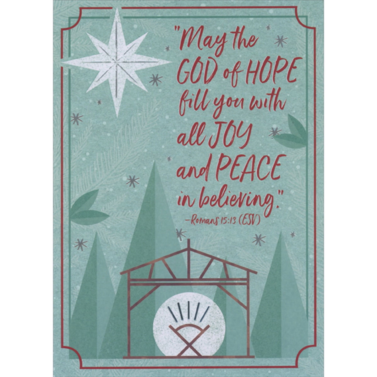 Designer Greetings May the God Of Hope Scripture Verse: Star and Manger ...