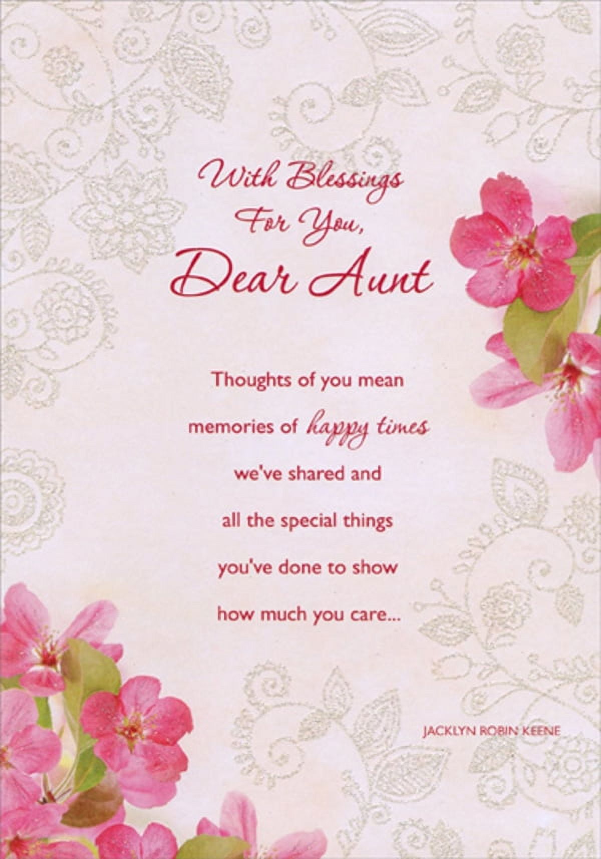 Designer Greetings Christian Inspirational Birthday Card for Aunt with ...