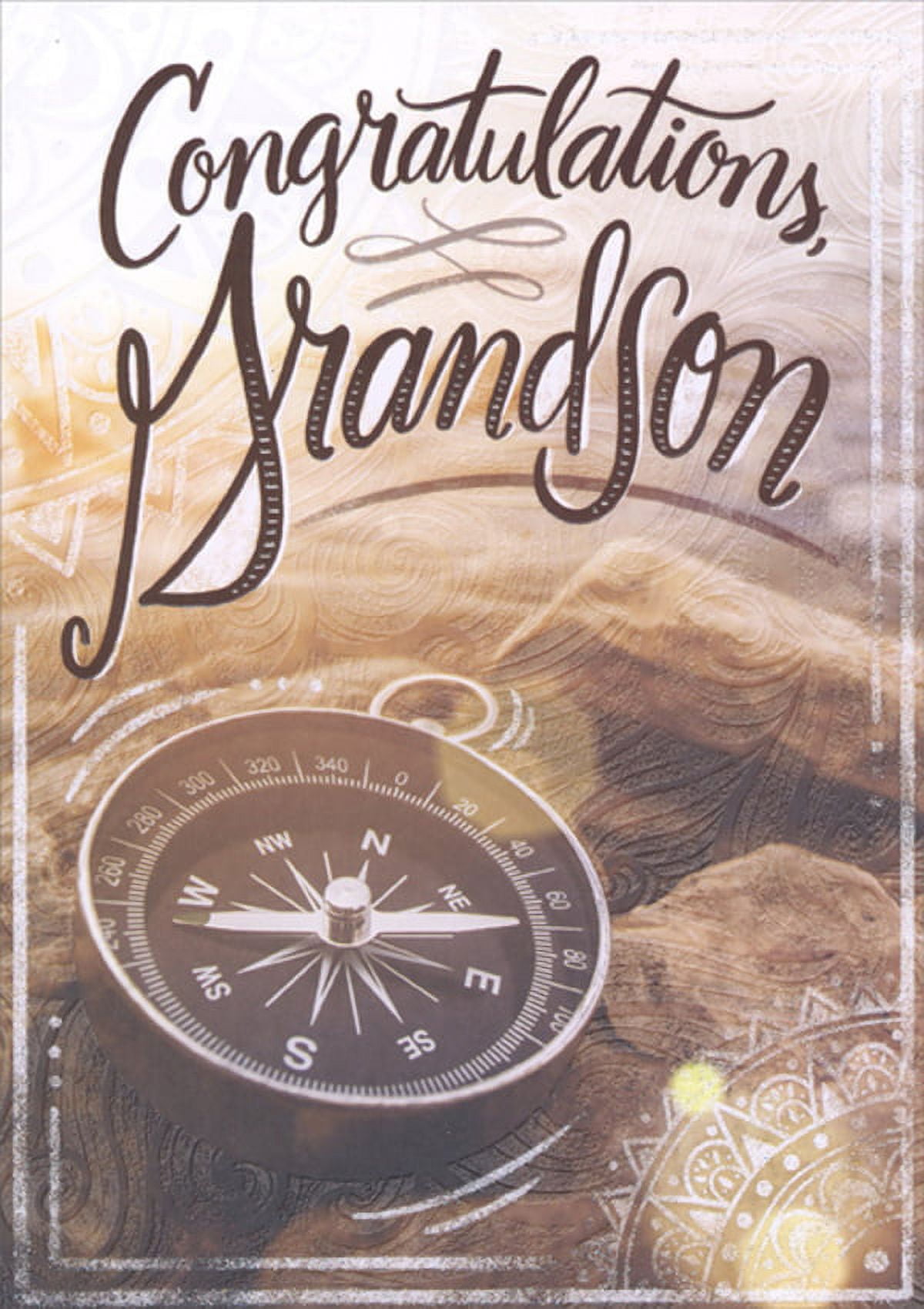 Designer Greetings Natural Colored Compass on Rock Formation Graduation ...