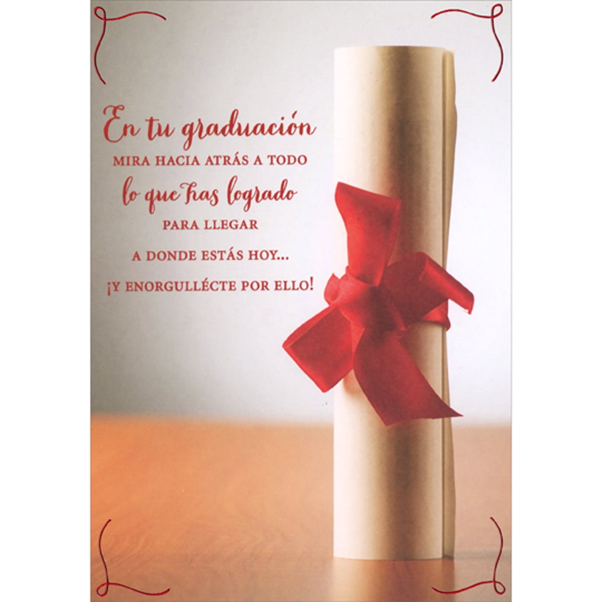 Designer Greetings Photo of Diploma and Red Ribbon Standing Up on Table ...