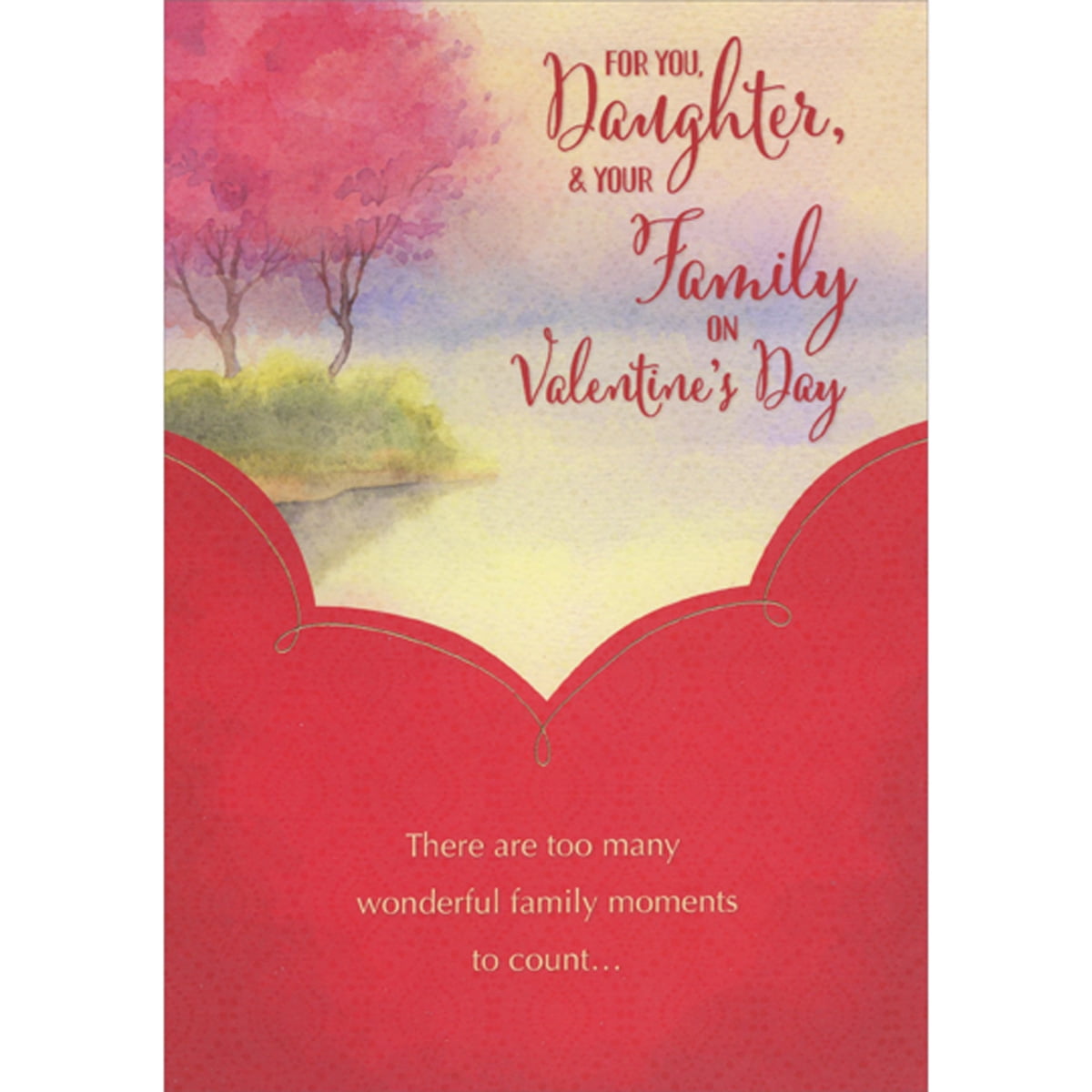 For Daughter and Family on Valentine's Day Greeting Card w/Envelope ...