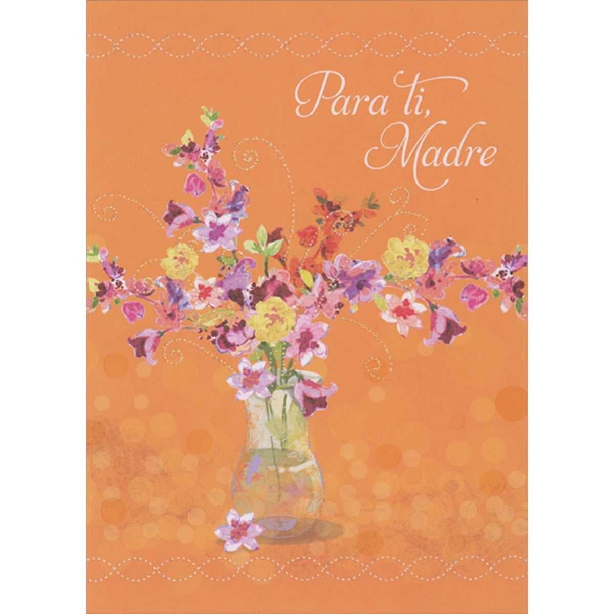 Designer Greetings Pink, Yellow, and Orange Flowers in Glass Vase on ...