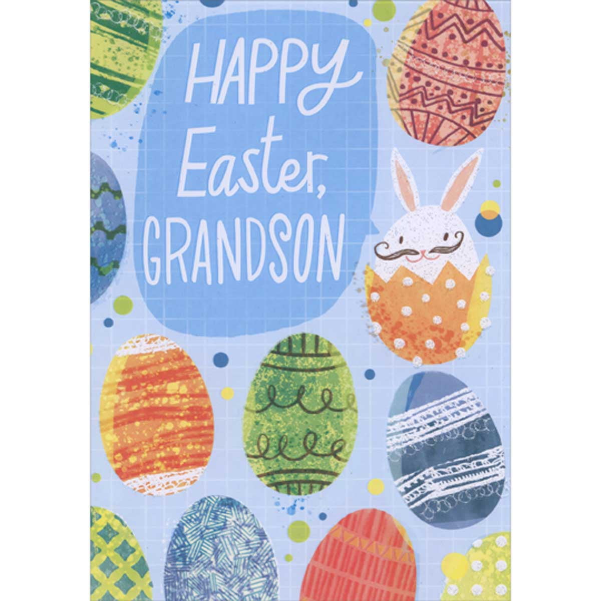 Designer Greetings Rabbit with Mustache Peeking Out From Half an Egg ...