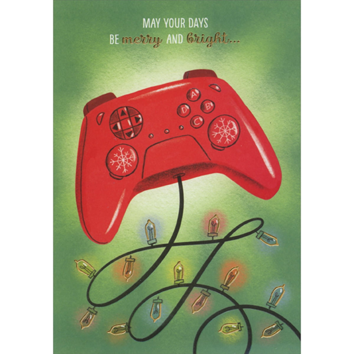 Designer Greetings Red Gaming Controller with String of Gold Foil ...
