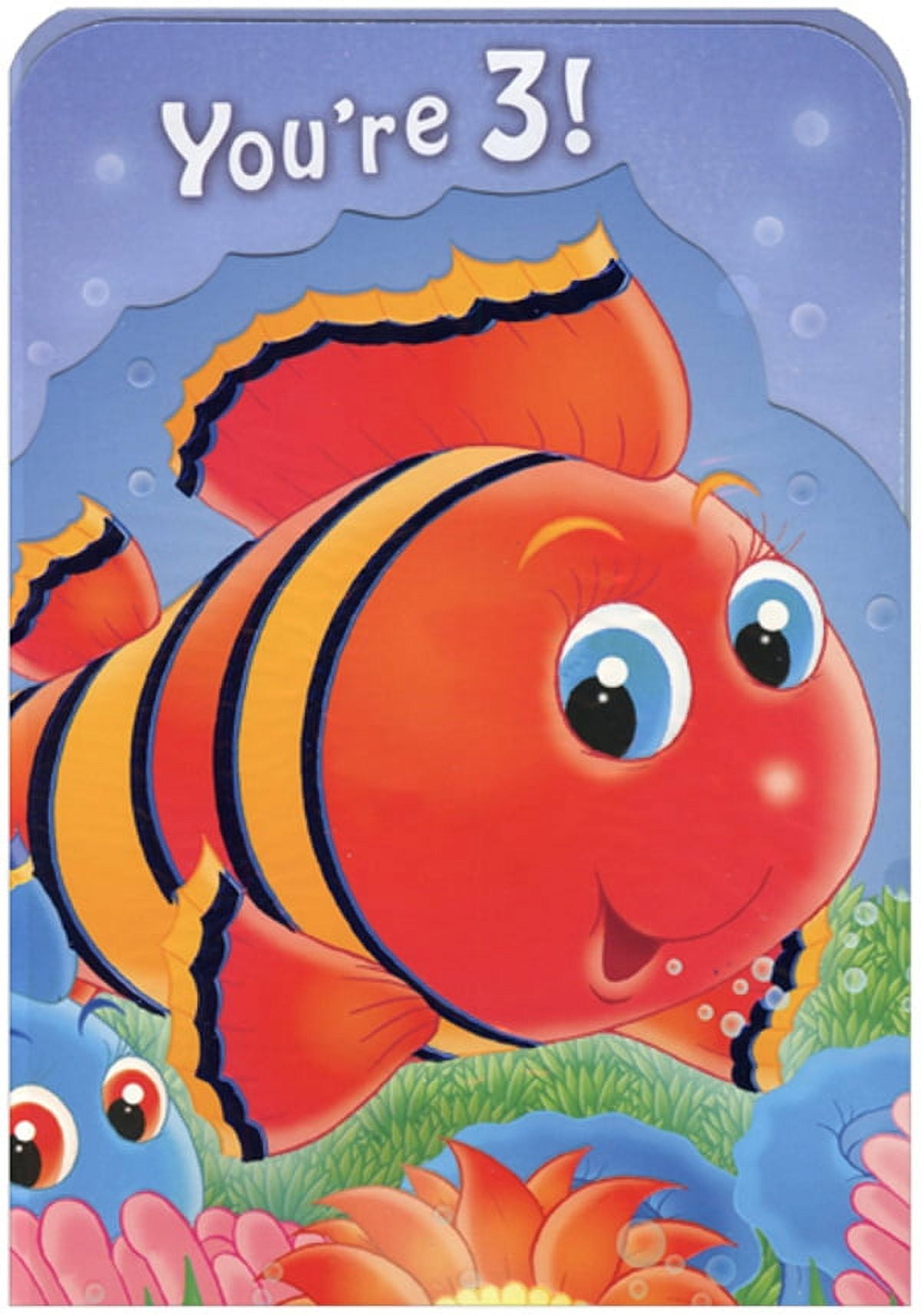 Designer Greetings Happy 3rd Birthday Card with Red, Orange and Blue ...