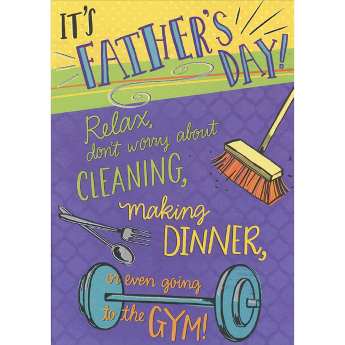 Designer Greetings Relax, Don't Worry About Cleaning: Broom, Silverware ...