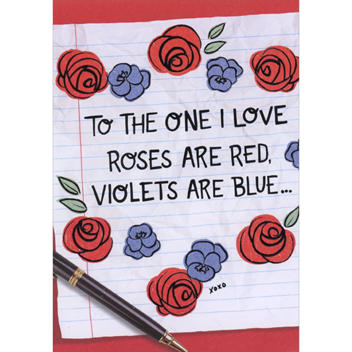 Designer Greetings Roses Are Red, Violets are Blue, Lined Paper with ...