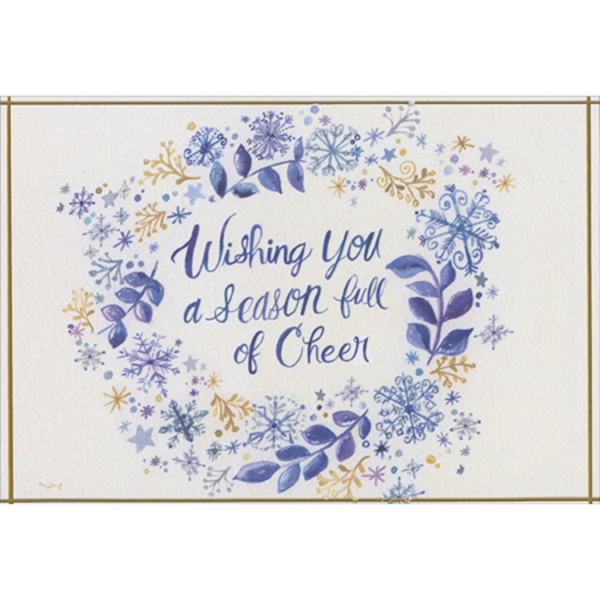 Designer Greetings Season Full of Cheer: Blue and Light Brown Vines and ...