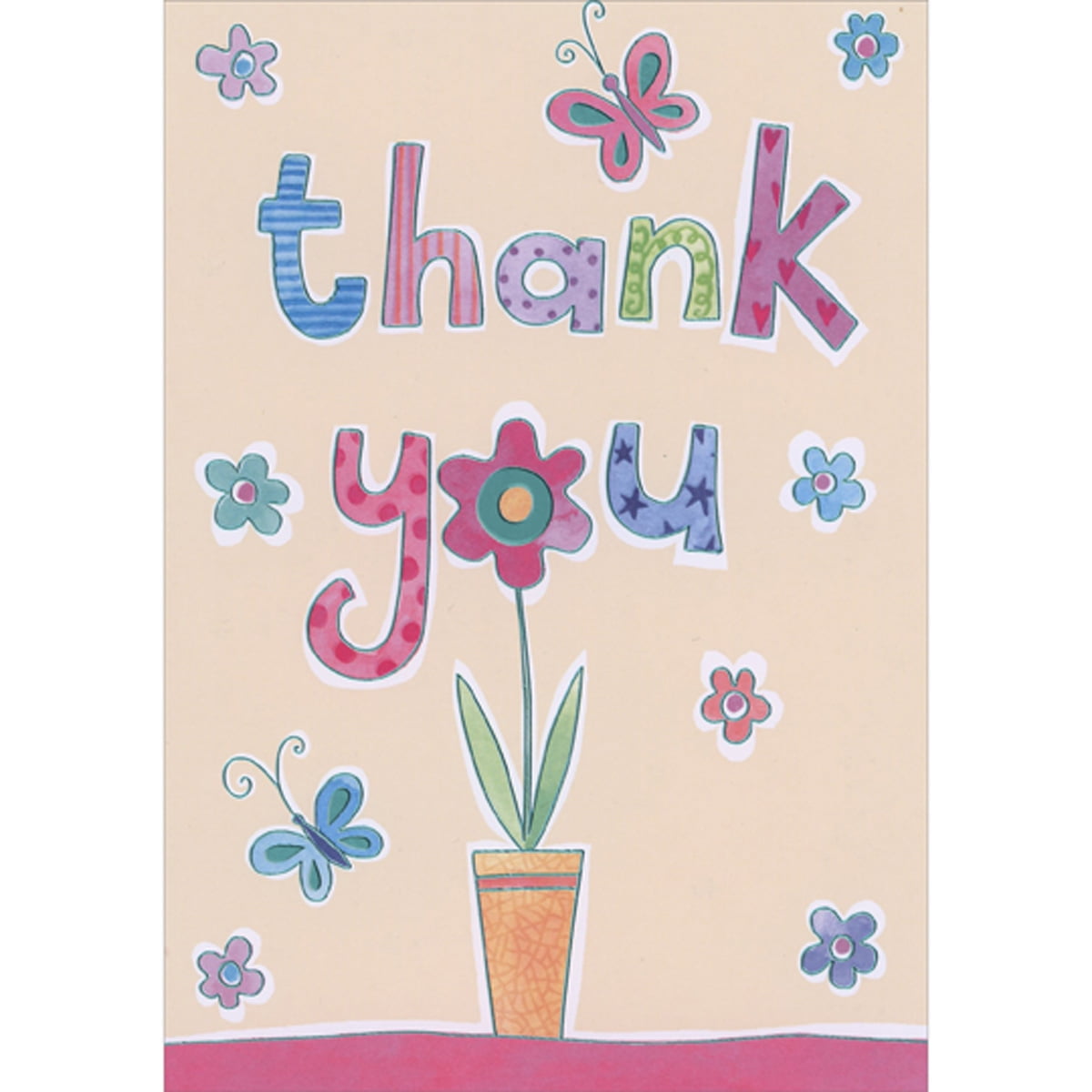 Designer Greetings Single Flower in Pot: Colorful Letters, Flowers and ...