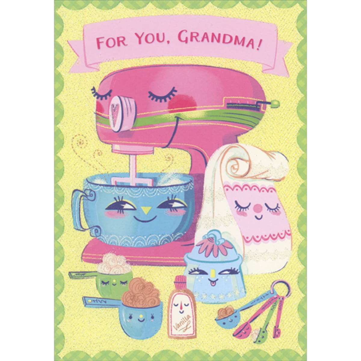 Designer Greetings Smiley Faced Pink Mixer, Blue Mixing Bowl, Measuring ...