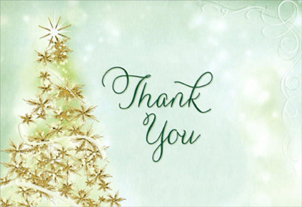 Designer Greetings Sparkling Tree - Package of 8 Christmas Thank You ...
