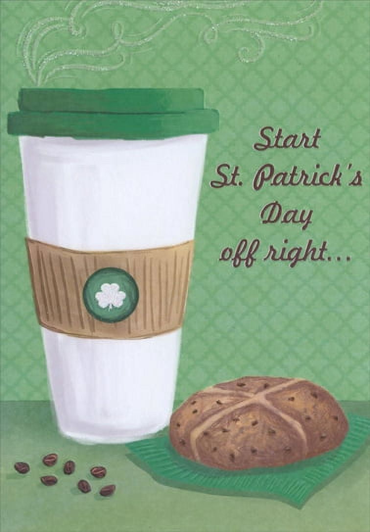 Designer Greetings Steaming Coffee St. Patrick's Day Card - Walmart.com