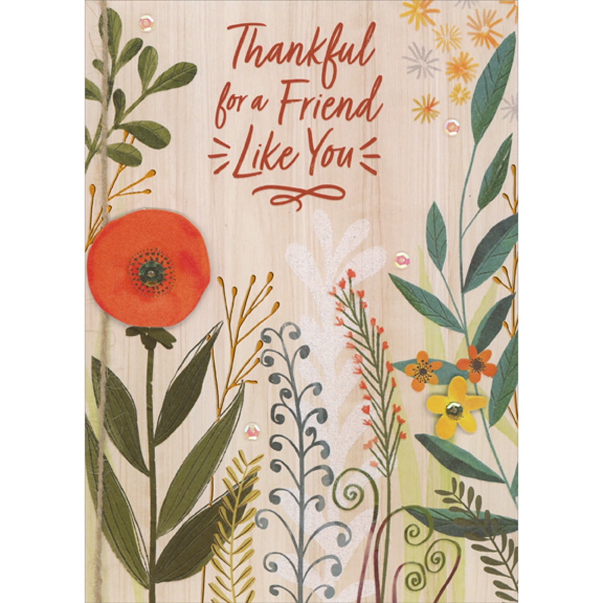 Designer Greetings Thankful for a Friend Like You: Red and Yellow 3D ...