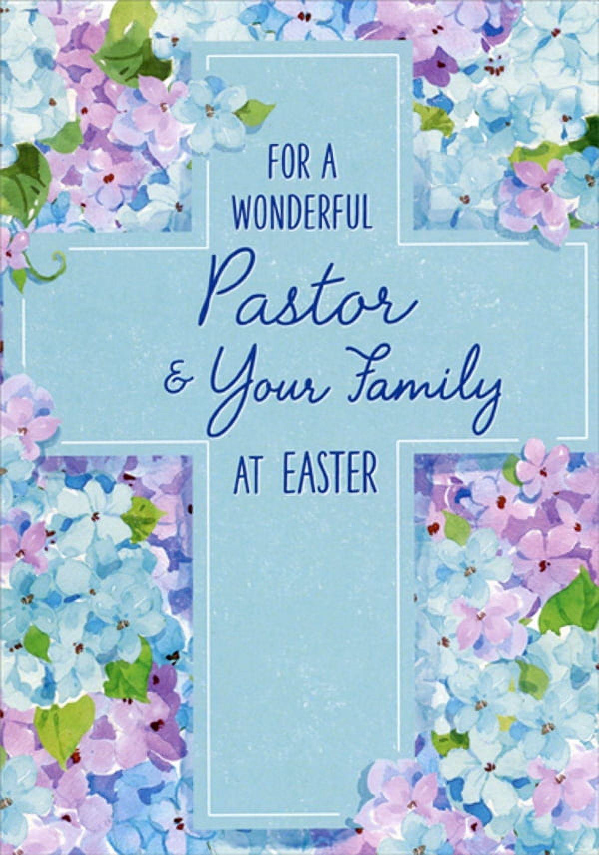Designer Greetings Thin White Line Cross on Light Blue Over Pink and ...