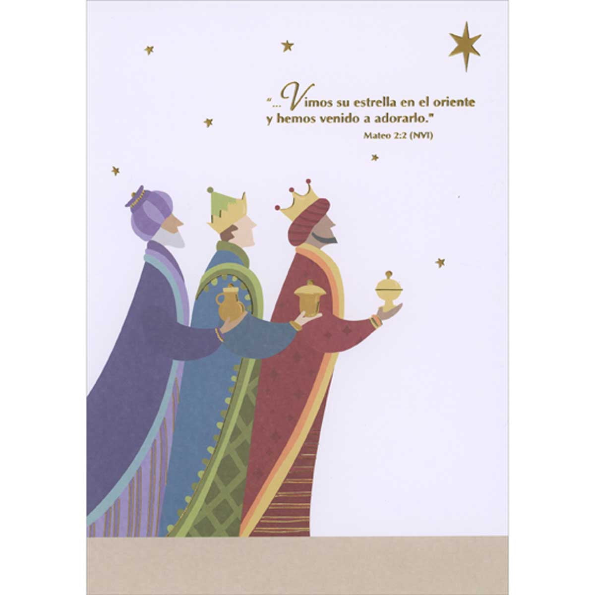 Designer Greetings Three Kings in Colorful Robes with Outstretched Arms ...
