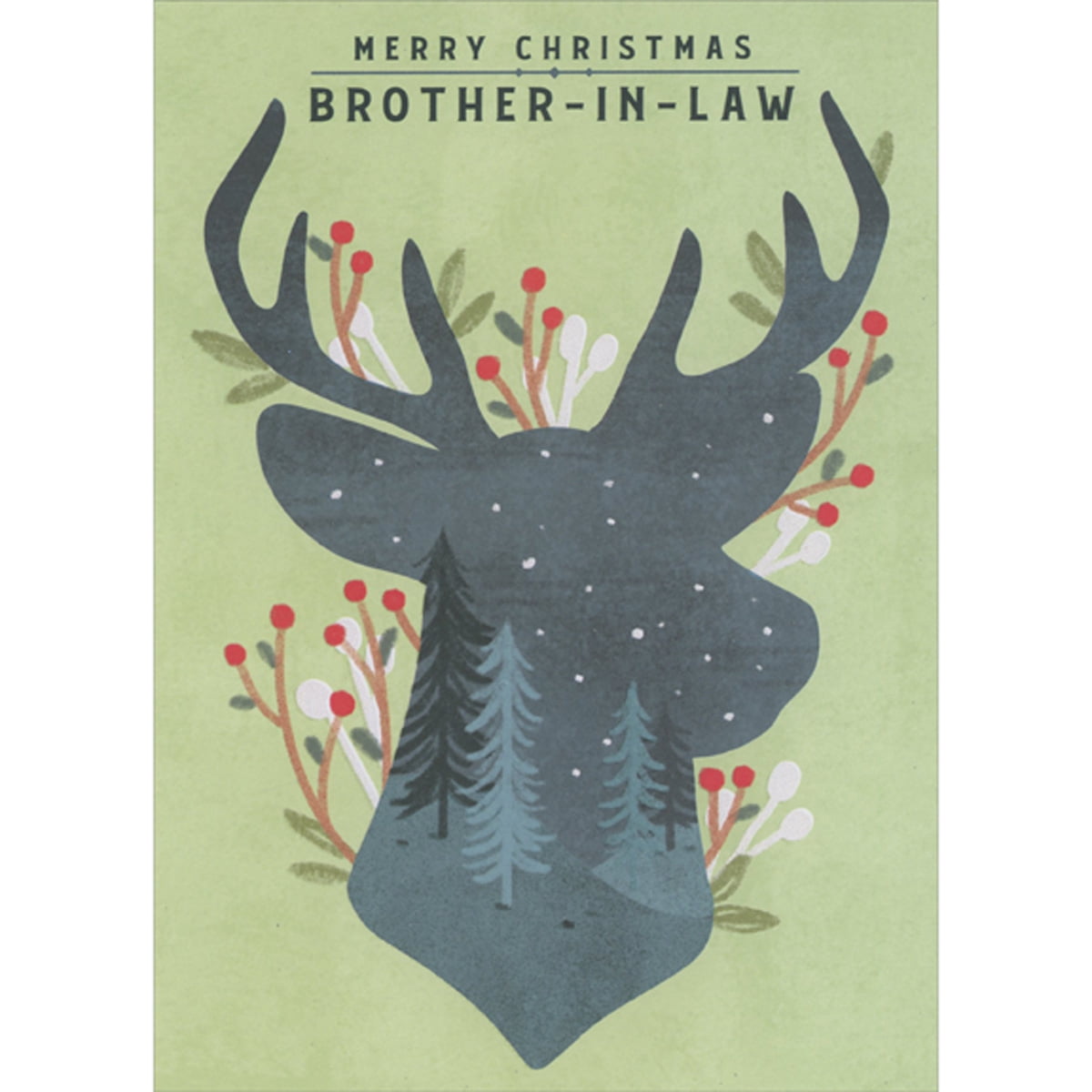 Designer Greetings Tree Images Inside Silhouette of Deer and Berries on ...