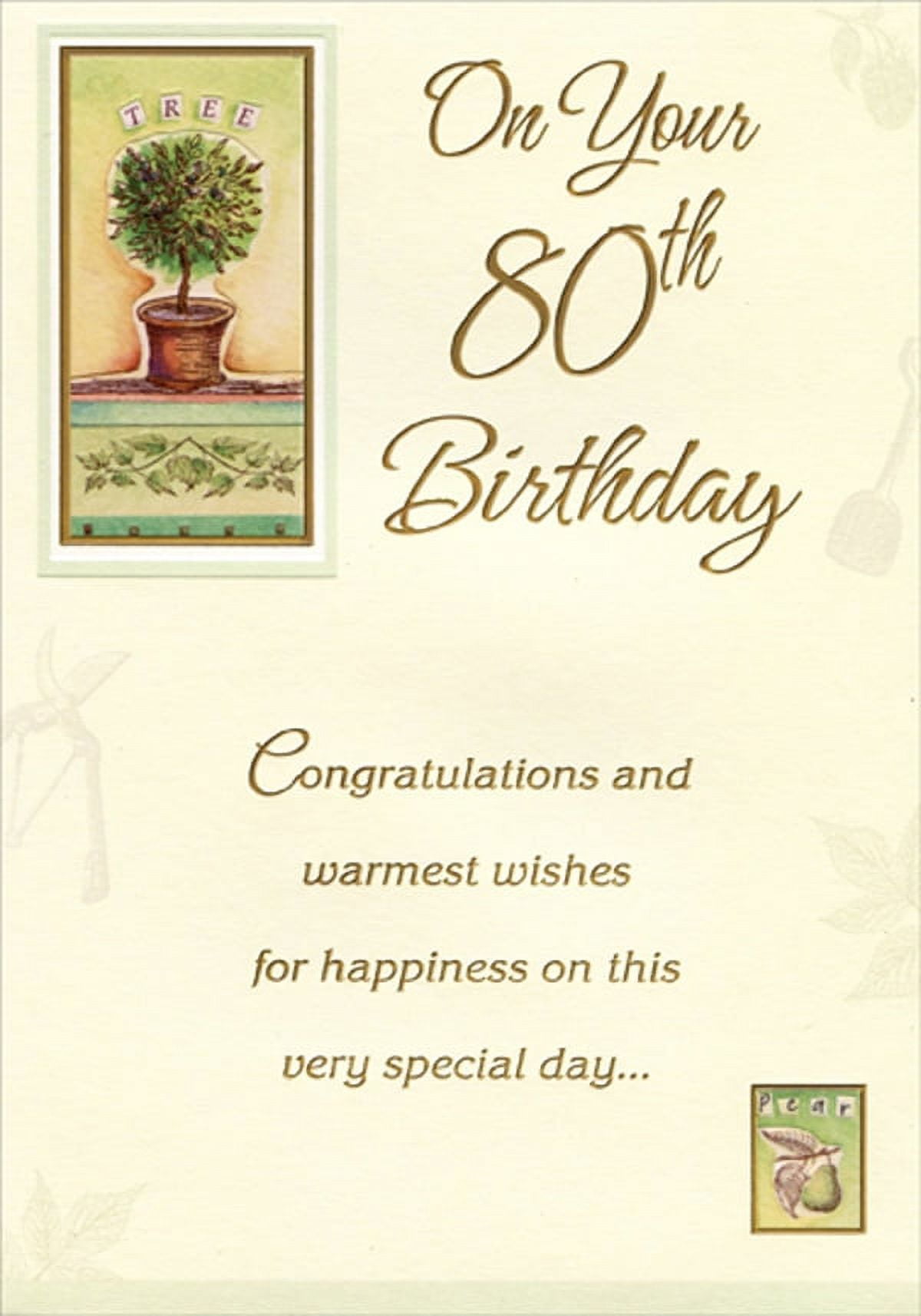 Designer Greetings 80th Birthday Card, Gold Foil, Spot UV, Embossed ...