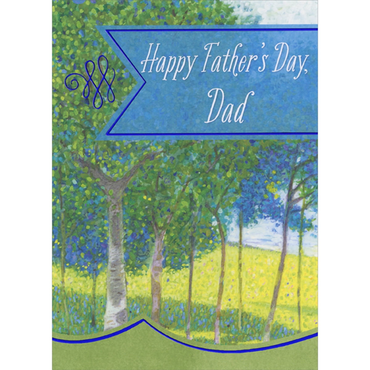 Designer Greetings Trees with Dense Green, Blue and Purple Dotted ...