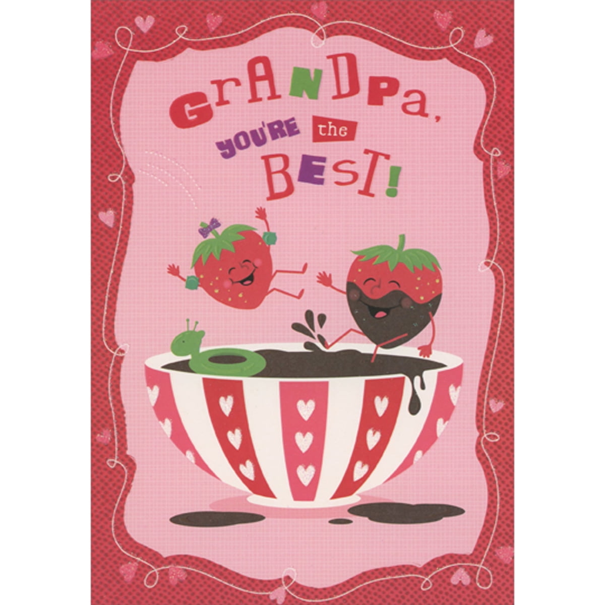 Designer Greetings Two Smiling Strawberries Dunking in Bowl of ...