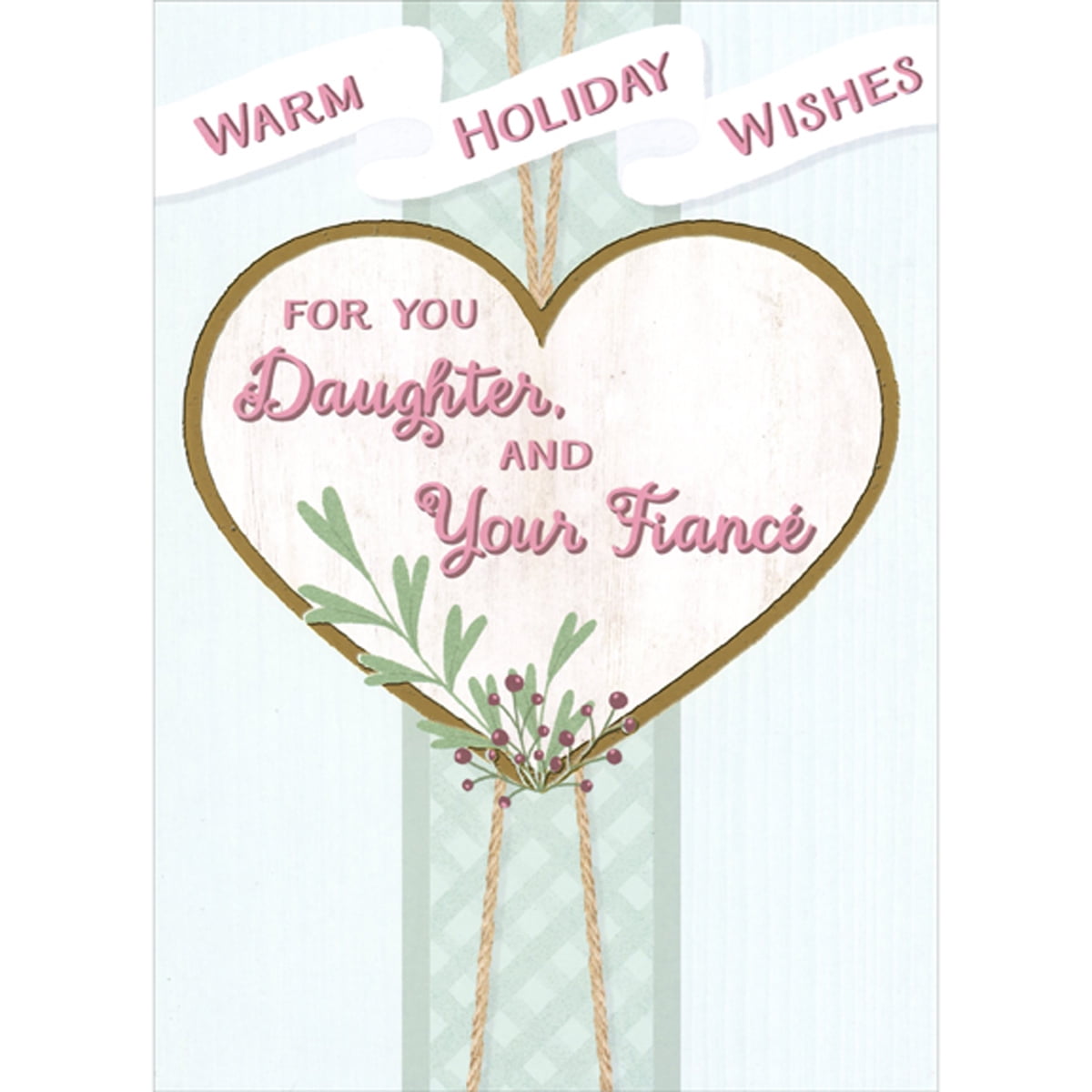 Designer Greetings Warm Holiday Wishes: Gold Trimmed Heart Over Twine ...