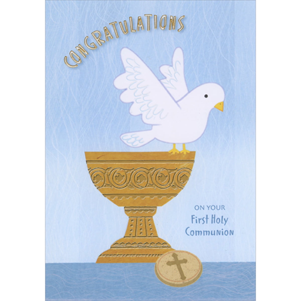 Designer Greetings White Dove Perched on Gold Chalice Against Light ...