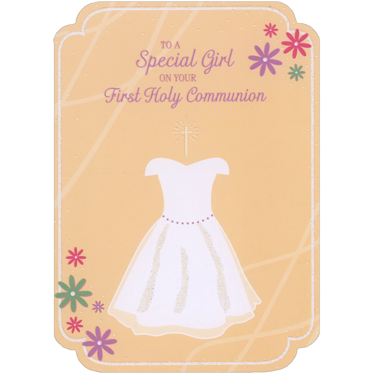 Designer Greetings White Dress on Light Orange Background with Thin ...