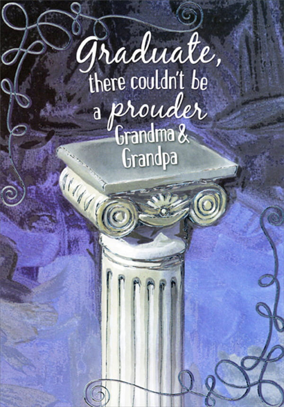 Designer Greetings White Watercolor Column on Blue Graduation ...