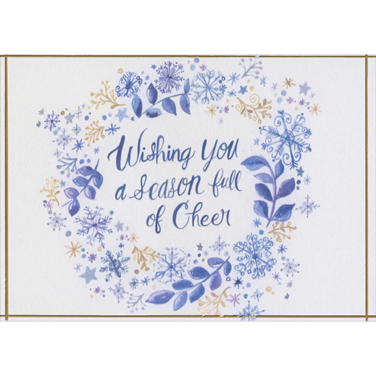 Designer Greetings Wishing You a Season of Cheer: Blue Wreath of ...
