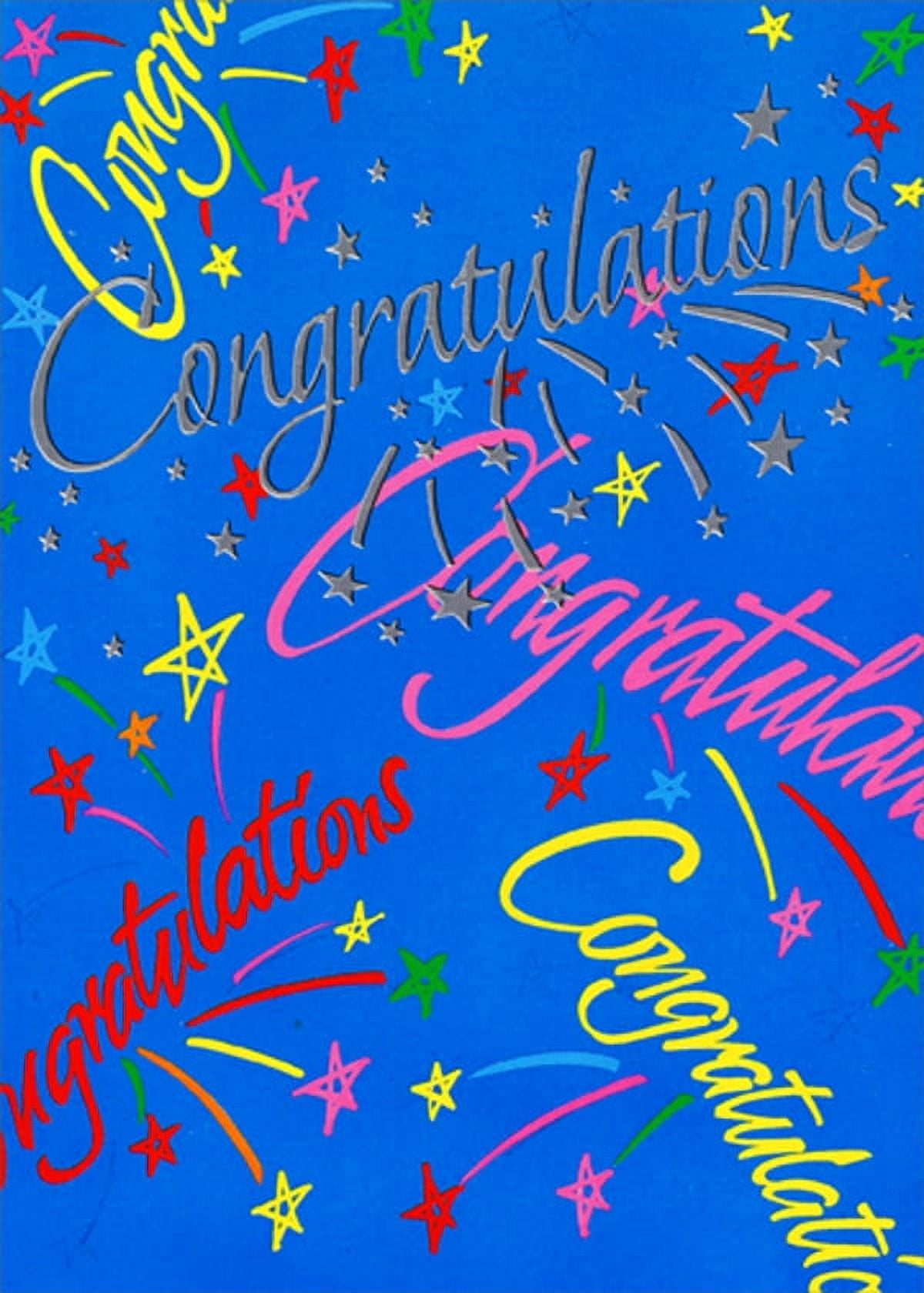 Designer Greetings Yellow, Silver, Pink, Red Words on Blue ...