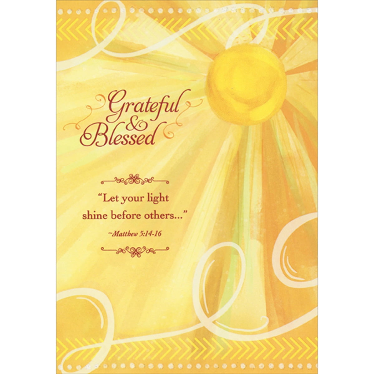 Designer Greetings Yellow Sun and Swirls: Grateful and Blessed, Let ...