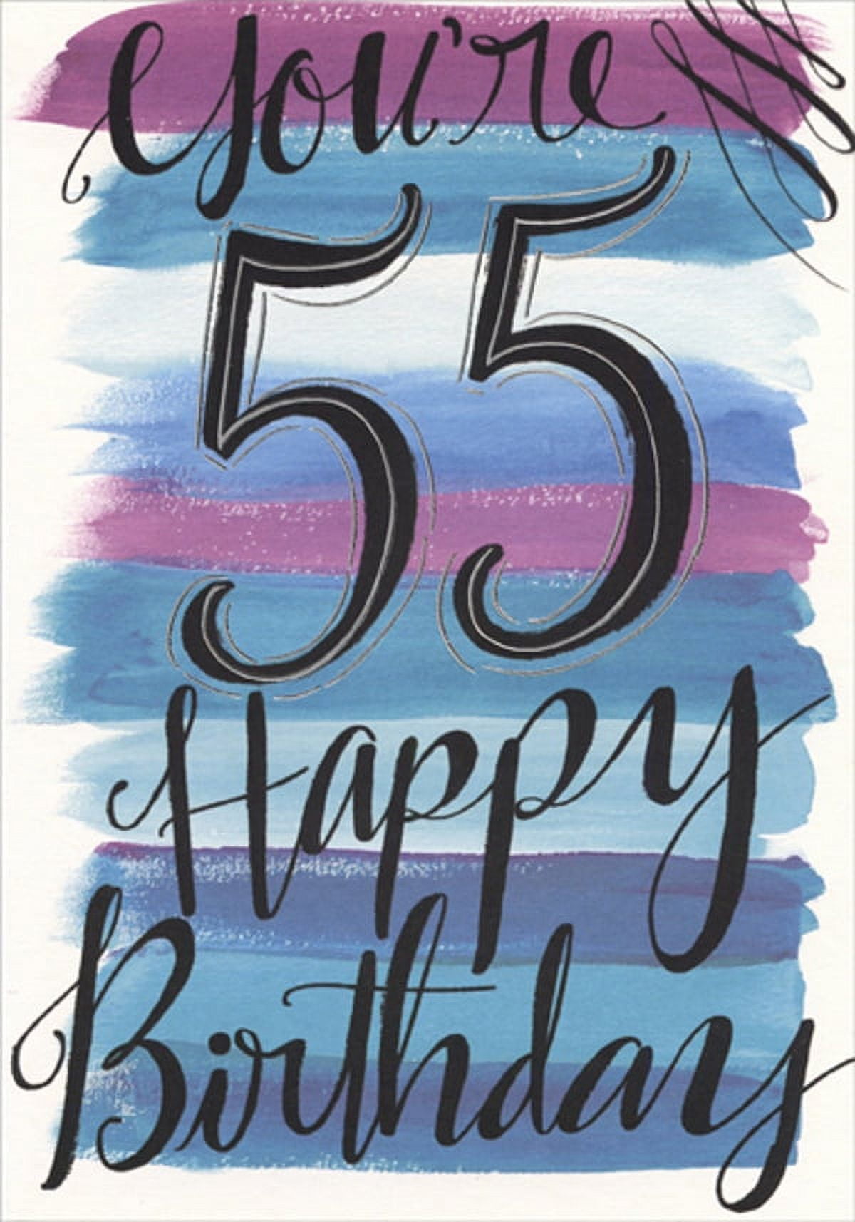 Designer Greetings You're 55 Blue and Purple Brush Strokes Age 55 ...