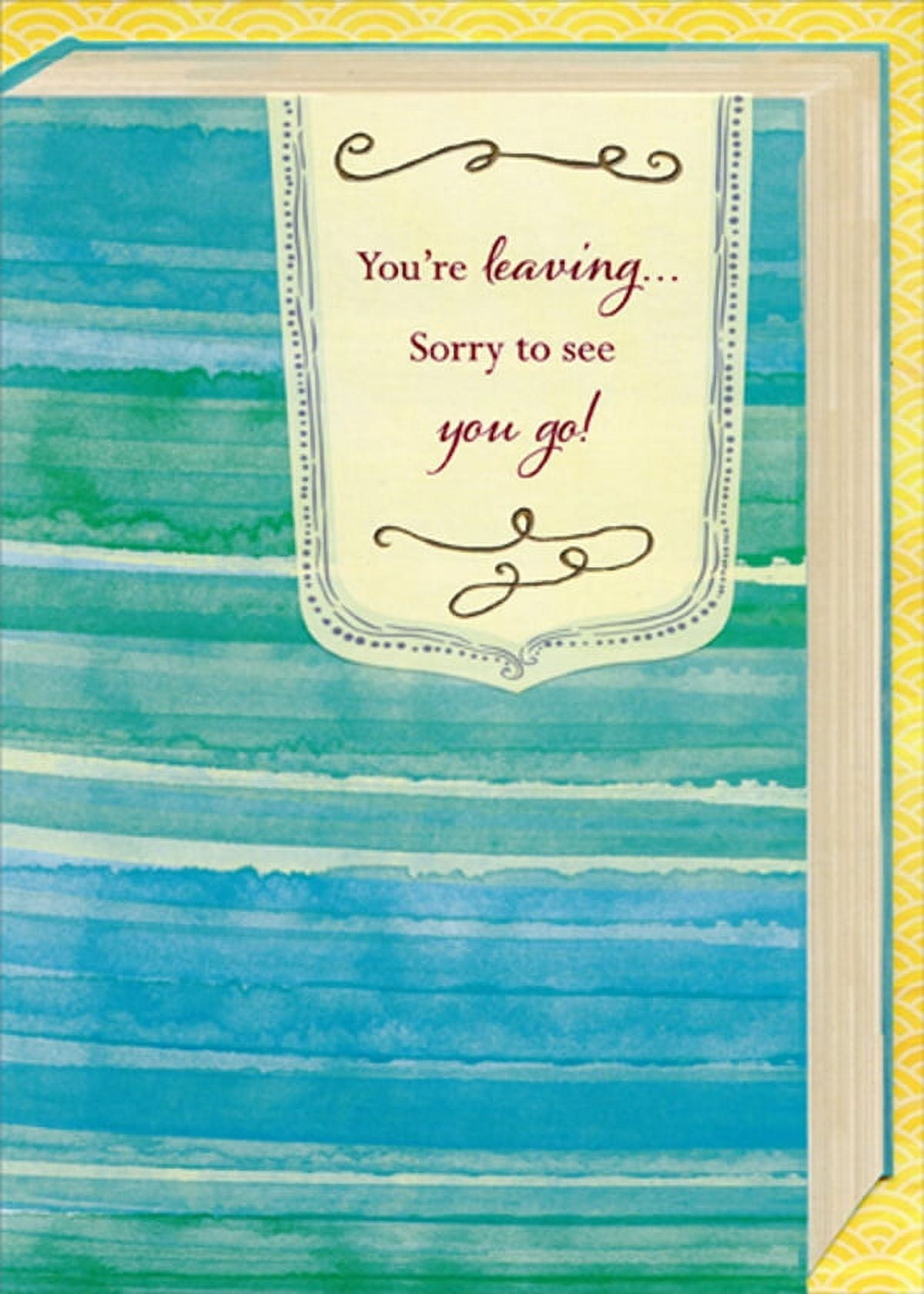 Designer Greetings You're Leaving Book Cover Die Cut Short Fold Goodbye ...