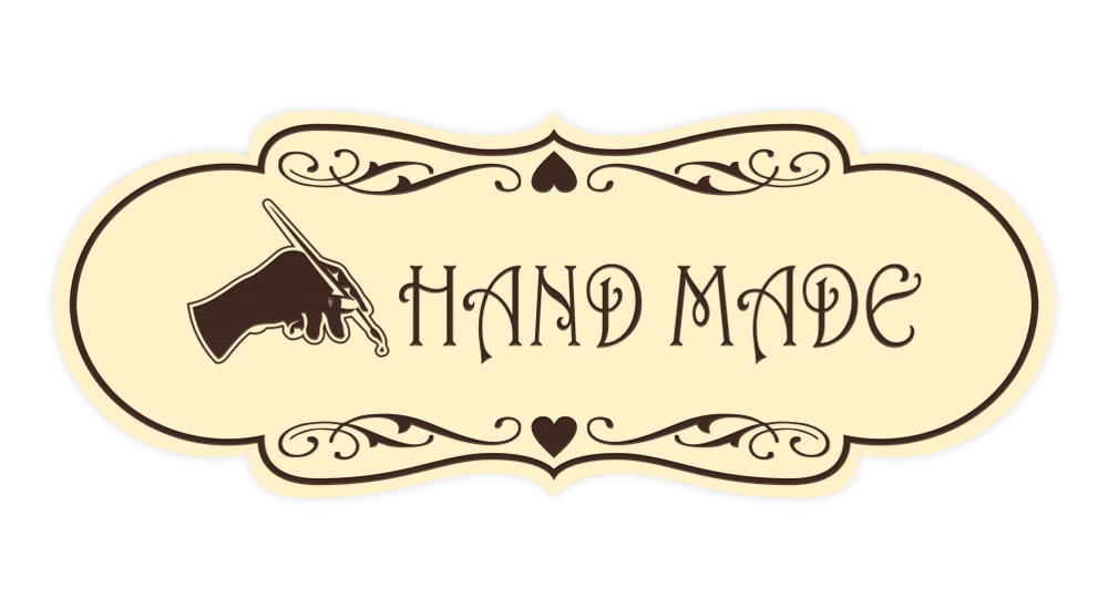Designer Hand Made Sign (Ivory/Dark Brown) - Large - Walmart.com