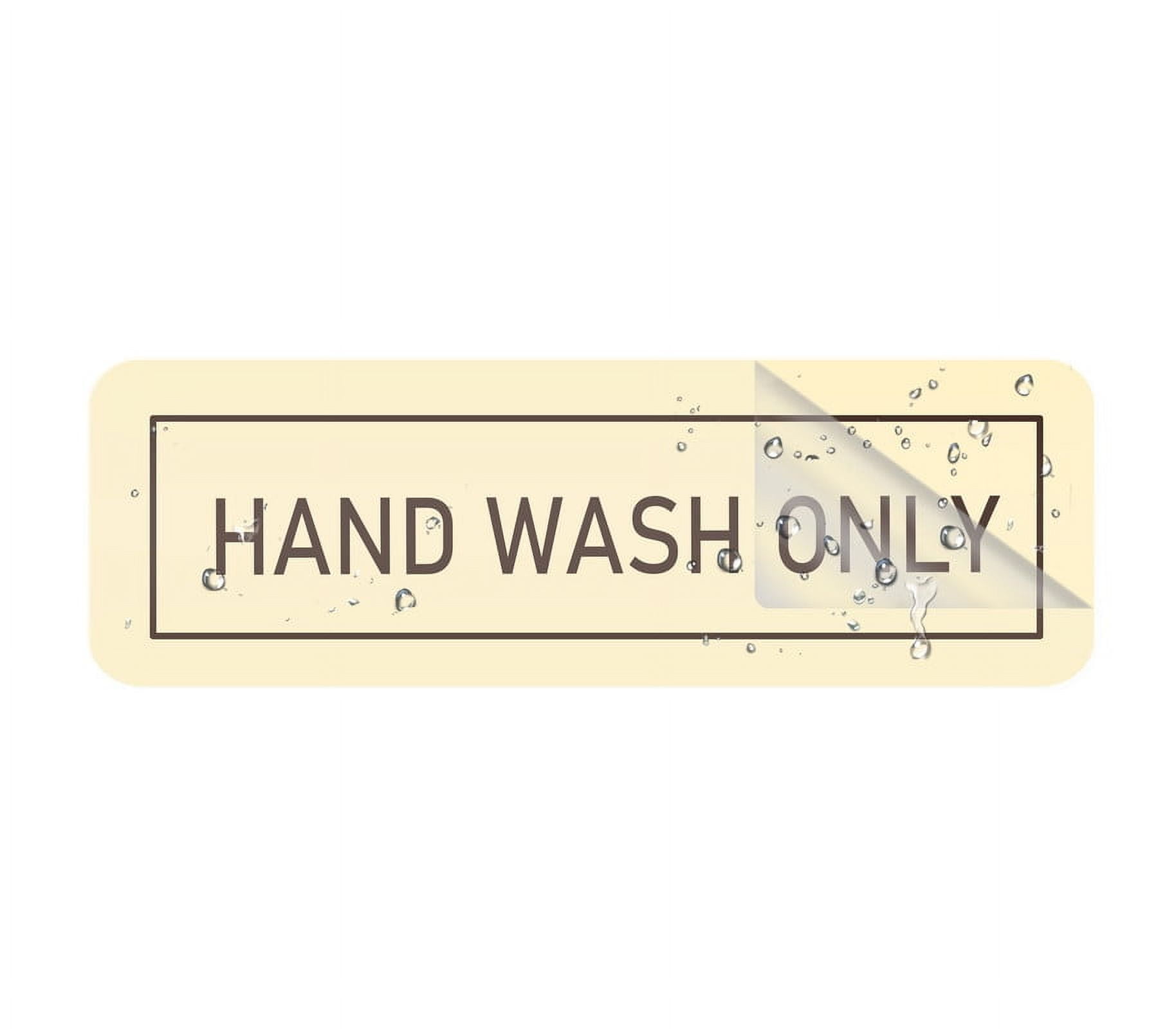 Designer Hand Wash Only Sign 10 X 3 Inches Acrylic Plastic Sign With ...