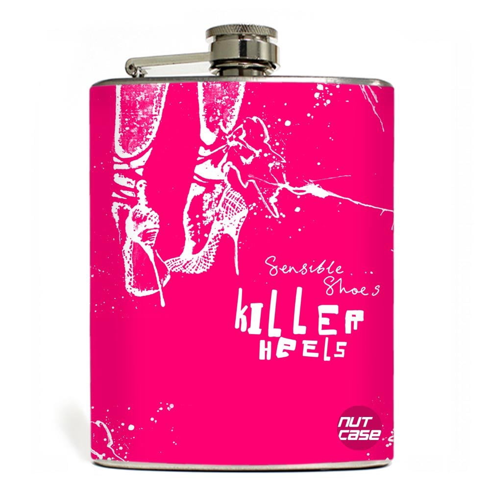 Designer Hip Flask 9 Oz Nutcase with Free Funnel Along Killer Heels ...
