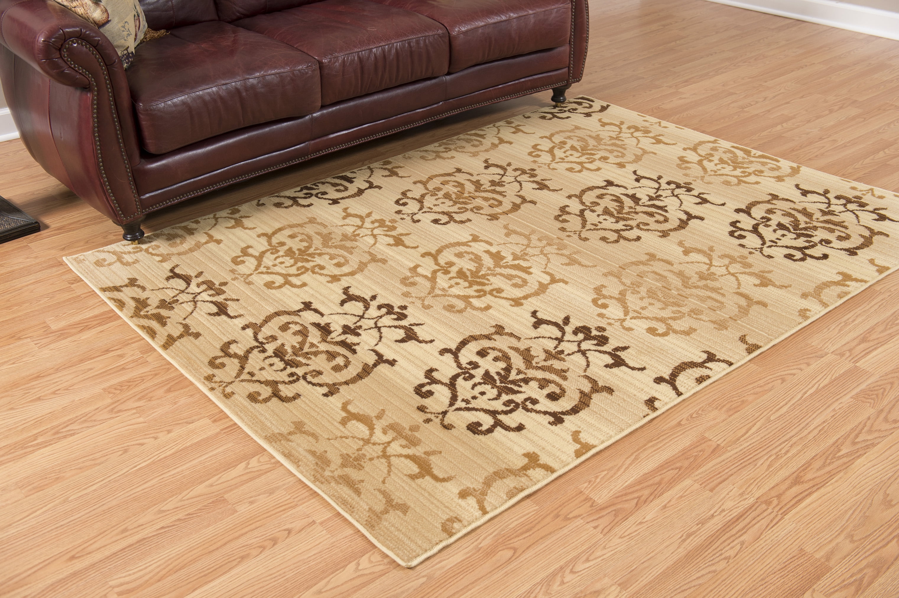 Designer Home Soft Transitional Indoor Modern Area Rug Scrolls Vines ...
